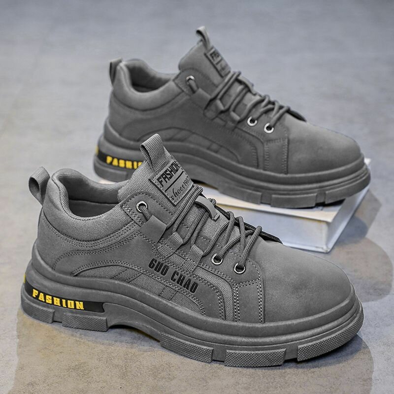 Мужские туфли на толстой подошве, нескользящие, износостойкие, рабочая обувь на осень и зиму, новый стиль 2025 года, а также ботинки Martin, студенческая обувь.