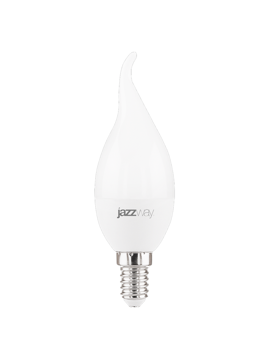 Лампочка светодиодная Jazzway PLED Super Power 7Вт, 3000K, 560Лм, Е14, теплый белый свет, свеча на ветру