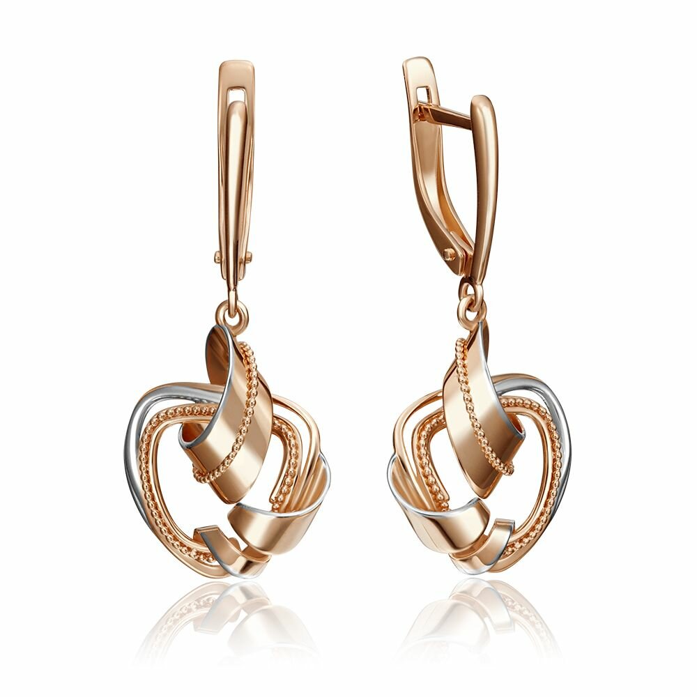 Серьги, красное золото, 585 проба