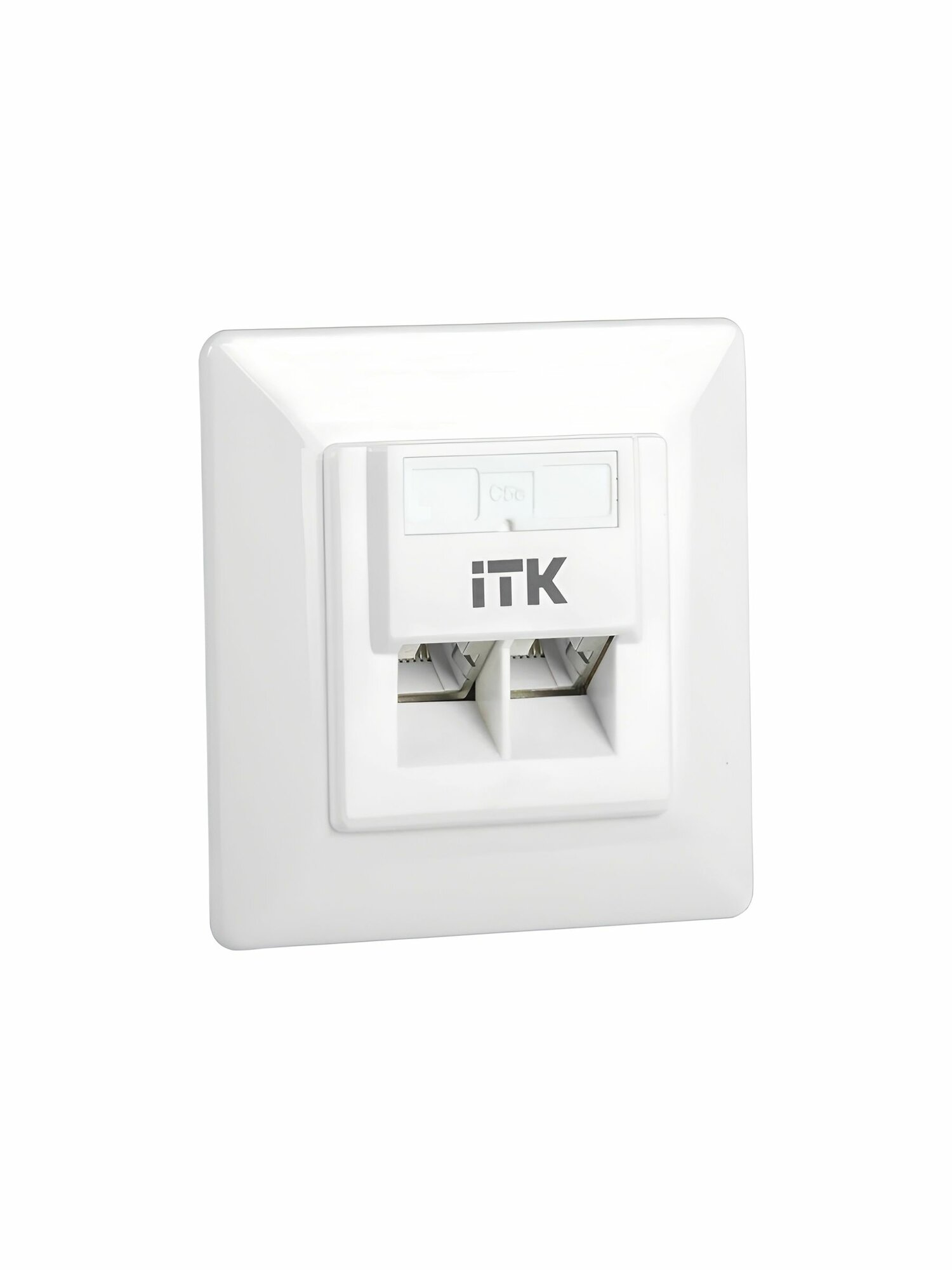 Сетевая интернет розетка Ethernet IEK ITK RJ45 кат. 5Е UTP 2 порта