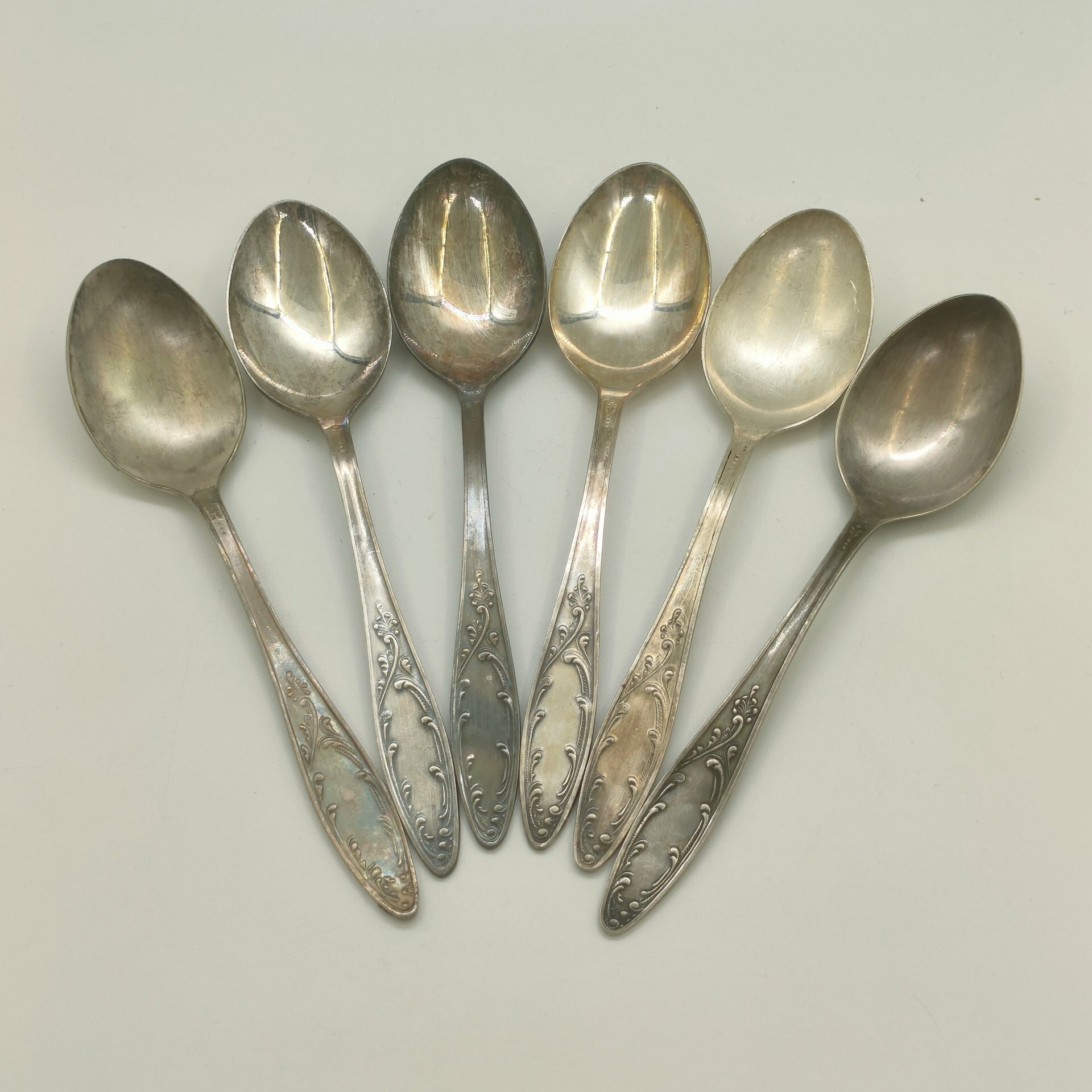 Набор из шести столовых ложек "Пламя", мНЦ (медь-никель-цинк)