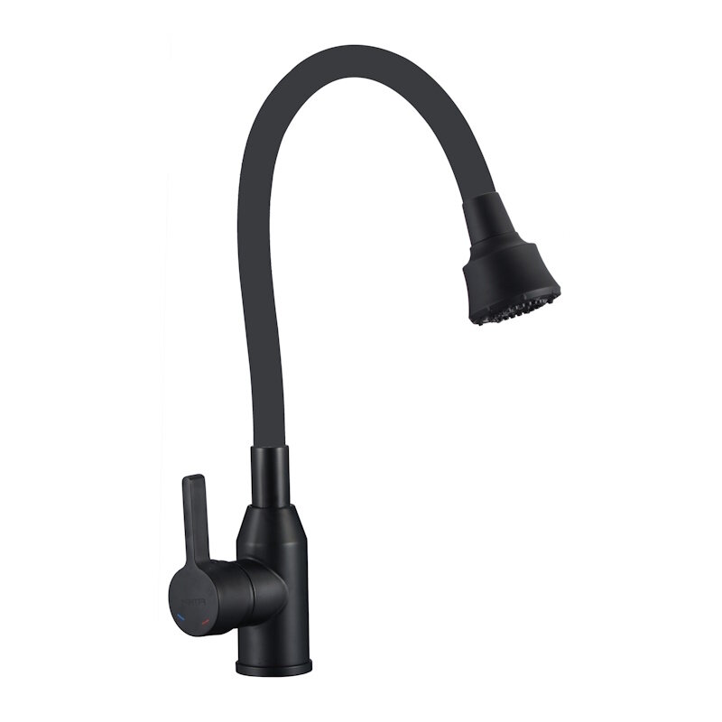 Смеситель для кухни с гибким изливом и режимом душ Fmark FS8266H-01, черный