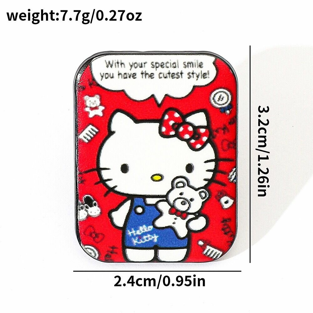 MINISO Брошь Sanrio из мультфильма Hello Kitty, металлический сплав, милый значок, аксессуар для рюкзака Hello Kitty