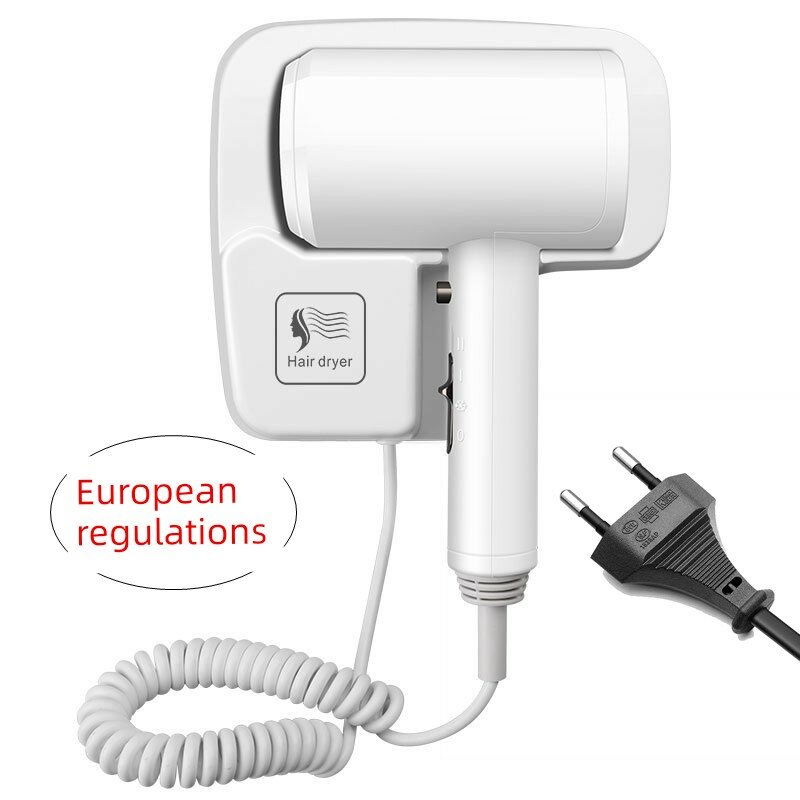 Фен для гостиниц, настенный фен Atour с высокой мощностью, 110 В, без сверления 8810A Белая модель европейского