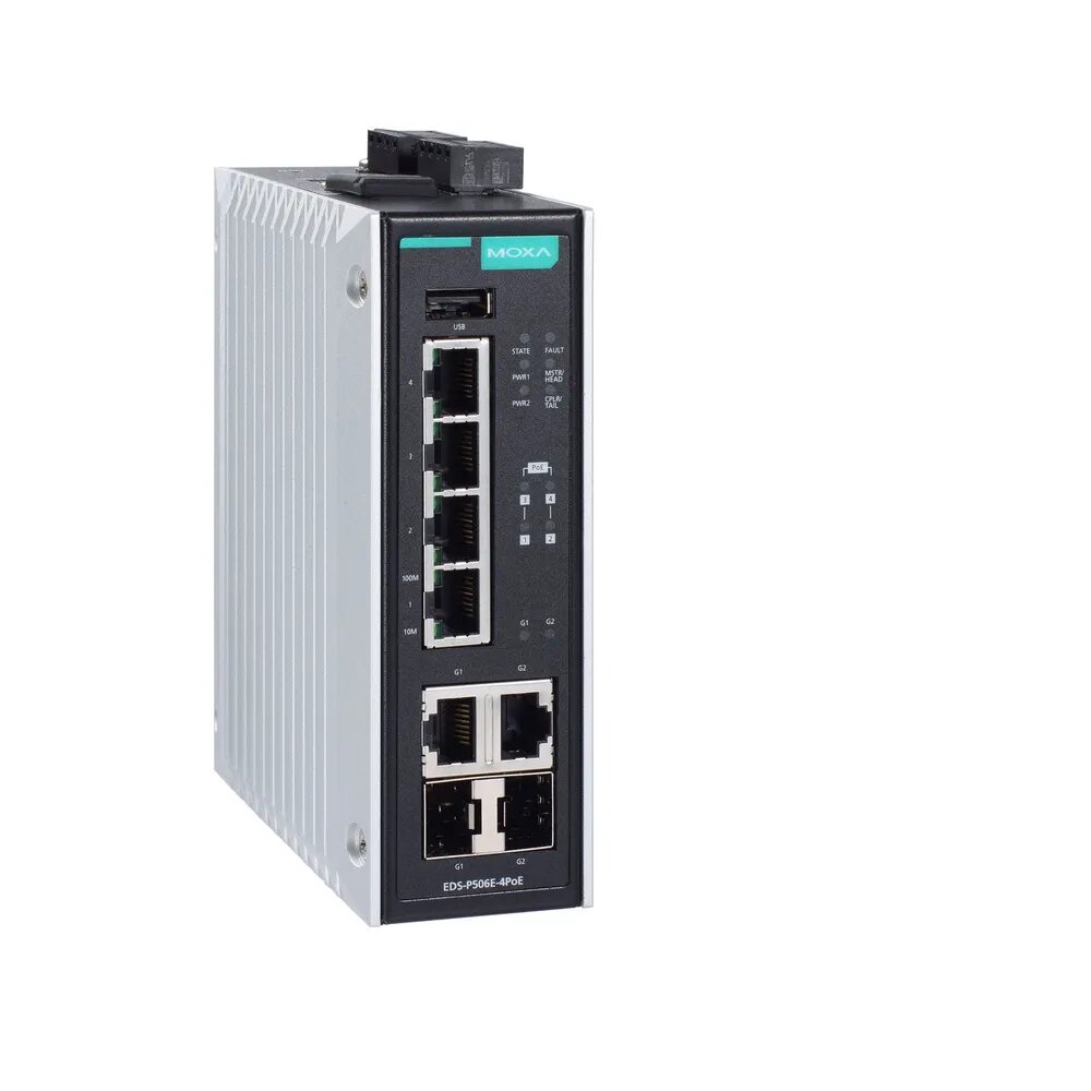 Управляемый промышленный коммутатор MOXA EDS-P506E-4PoE-2GTXSFP