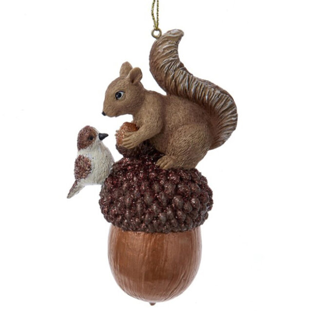 Елочная игрушка Белка Гайя с Желудями - Enchanted Forest 11 см, Kurts Adler, E0897-2