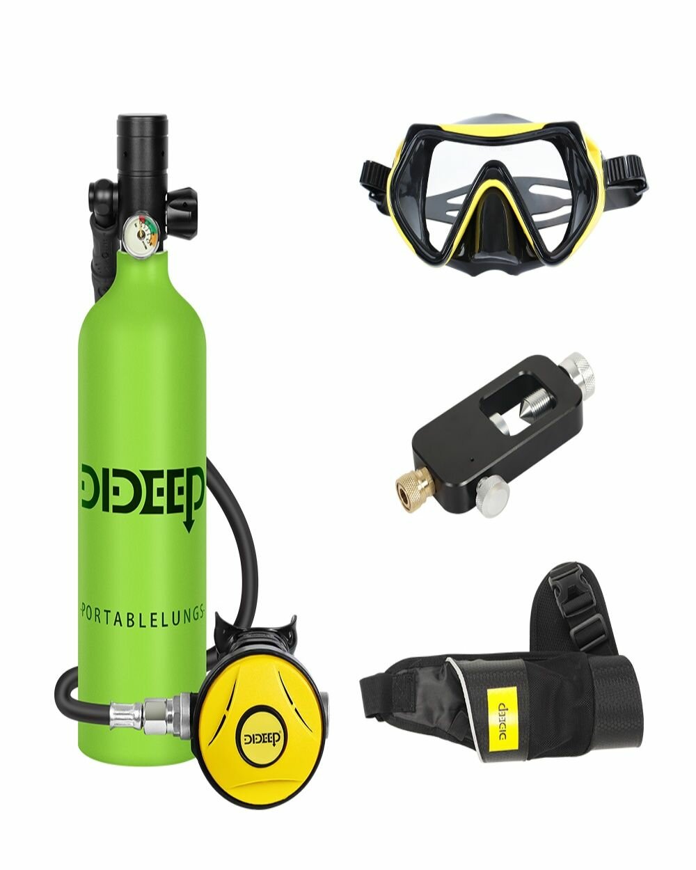 Новый подводный респиратор DIDEEP X4000Pro с кислородным баллоном для дайвинга, портативный респиратор для дайвинга емкостью 1 л