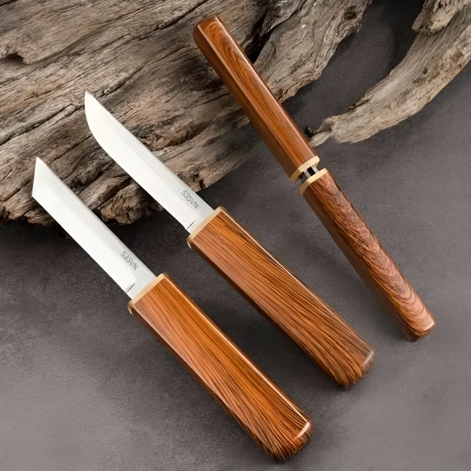 Нож походный пластиковая рукоять коричневый