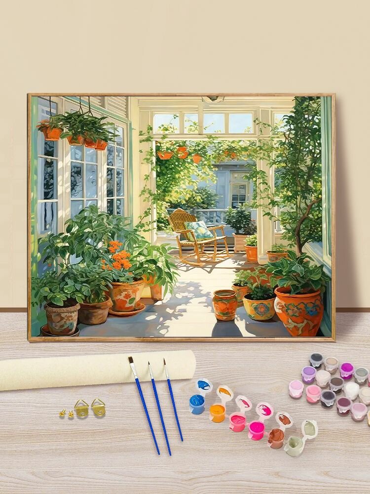 Картина по номерам для взрослых пейзаж, набор для рисования акрилом на холсте 40x50 см, без рамки, подарок новичку и творческий декор интерьера