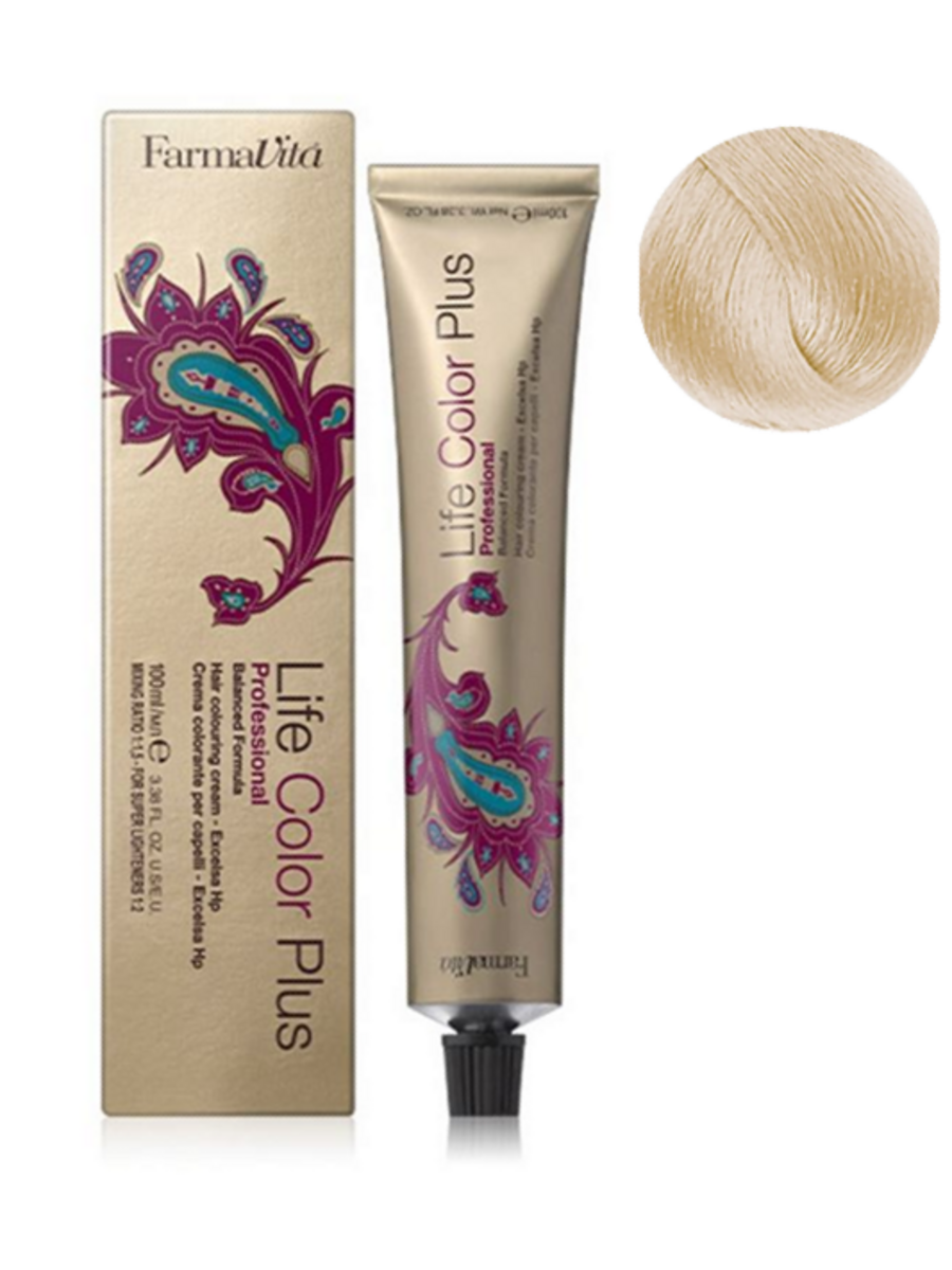 Краска для волос Farmavita Life Color Plus Prof, Перманентный краситель с низким содержанием аммиака, 12.0