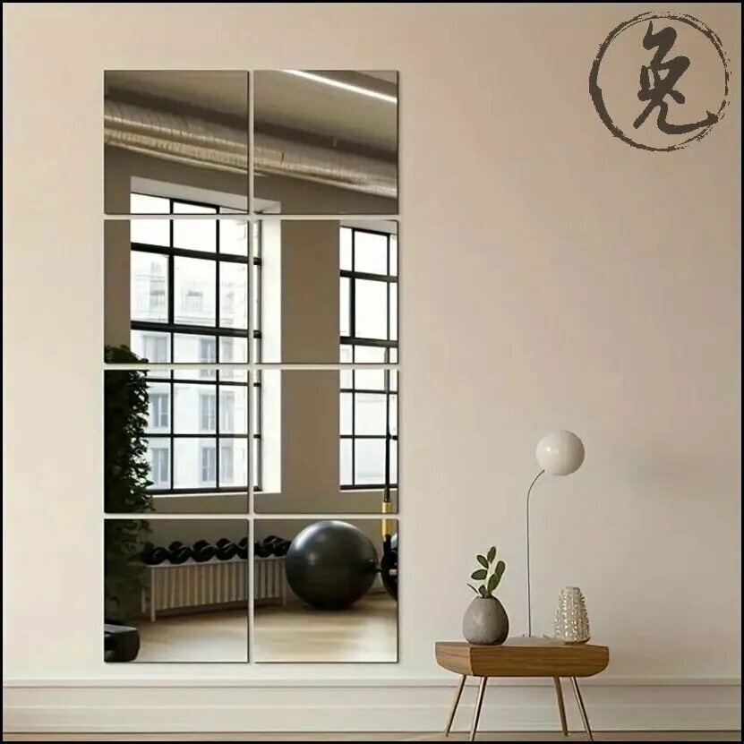 Эксклюзивные зеркальные квадраты 25х25 см для декора стен набор 8 шт