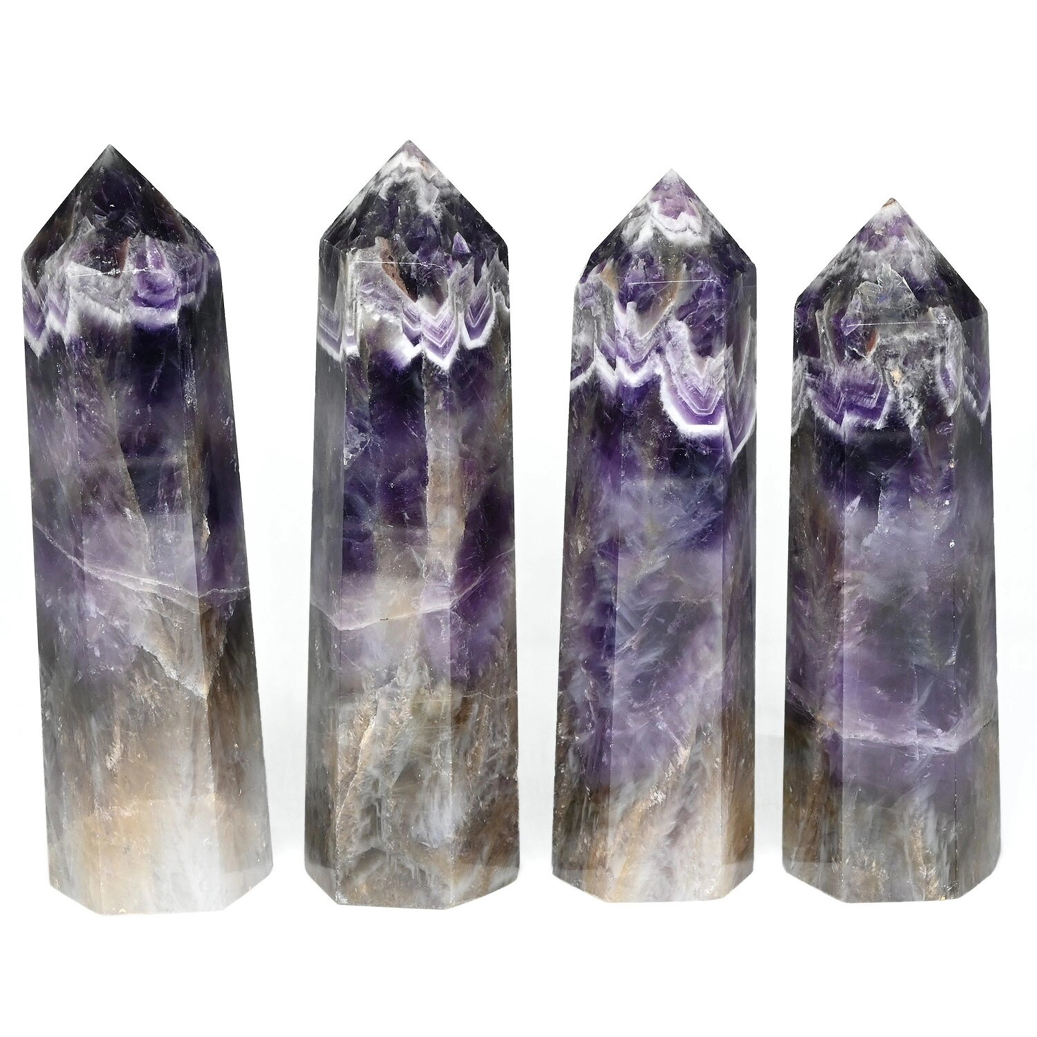 Кристалл из аметиста шевронного "Карандаш" 22*22*89мм .