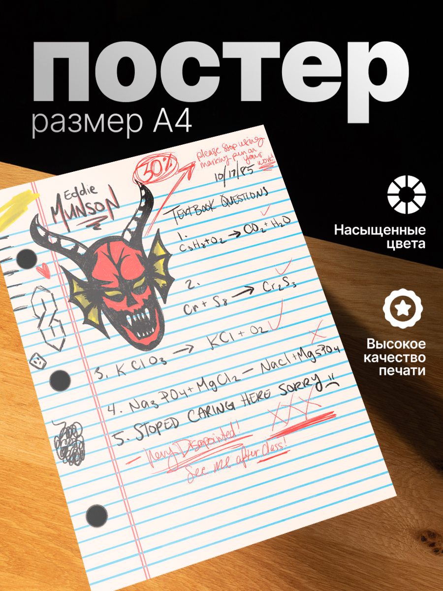 Постер ZEKEKS Очень странные дела, на стену, без рамы, 29x21 см, цифровая печать