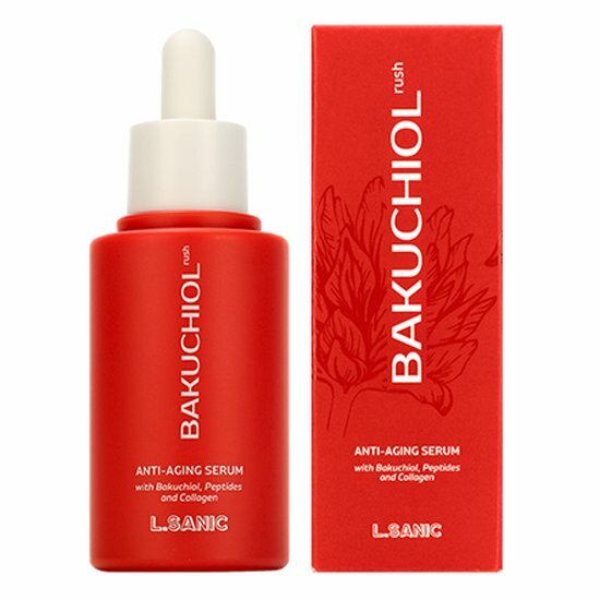 Антивозрастная омолаживающая сыворотка для лица L.sanic с бакучиолом, пептидами и коллагеном, 50 мл.