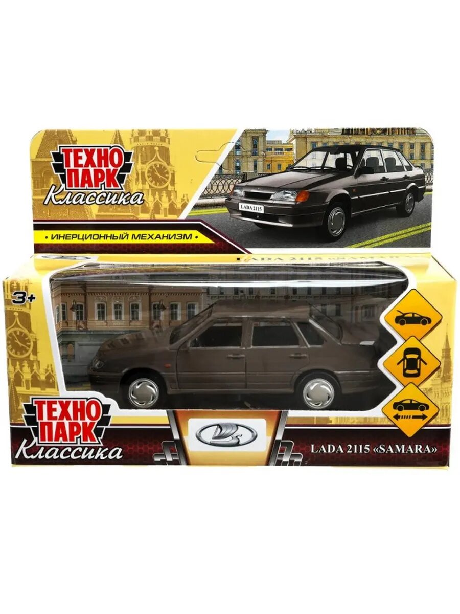 Машина металл ваз-2115 /самара/ длина 12 см, серебристо-кори