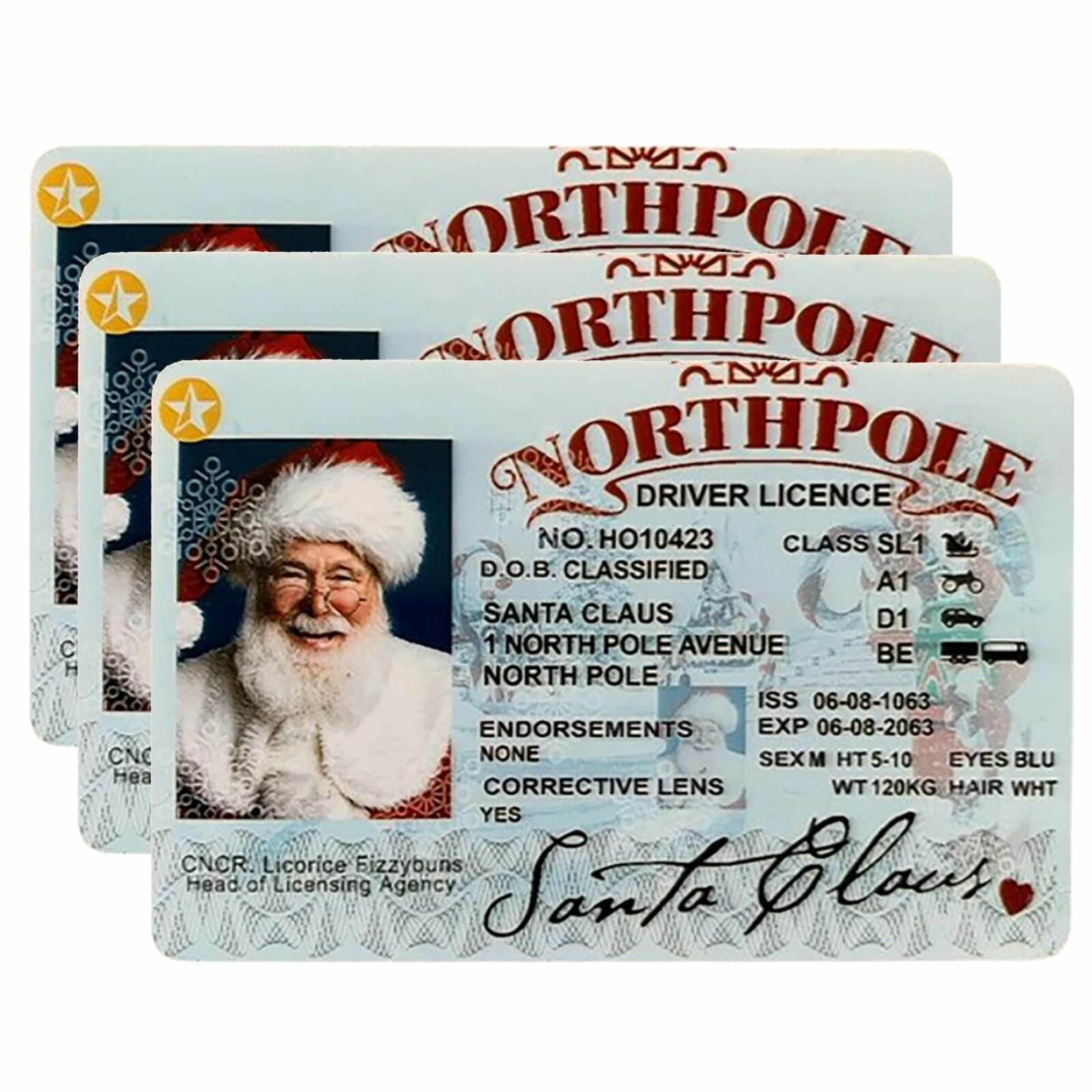 Карточка с Дедом Морозом 3шт