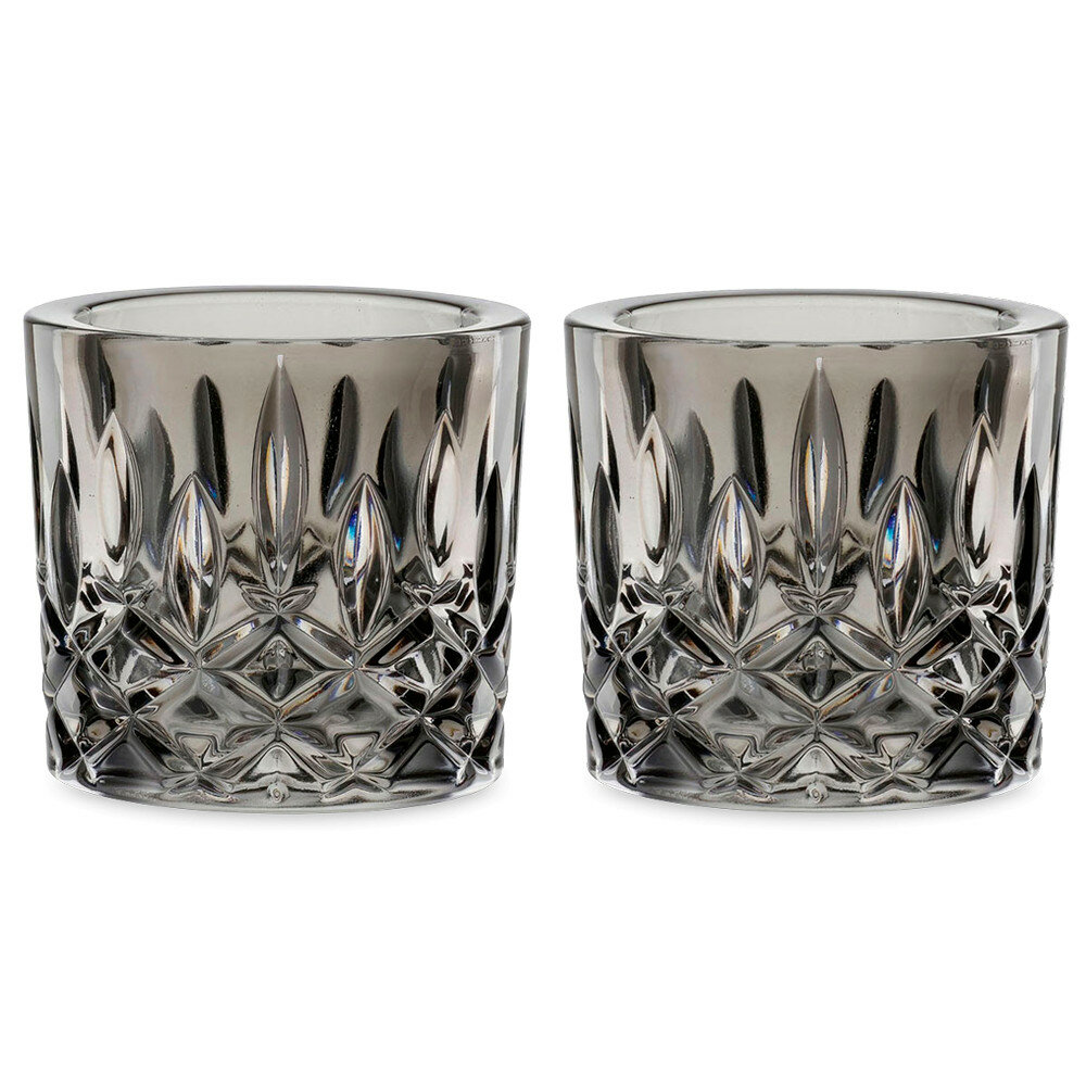 Набор из 2-х подсвечников, 6,6 х 7,1 см, хрустальное стекло, серый N104899 Noblesse