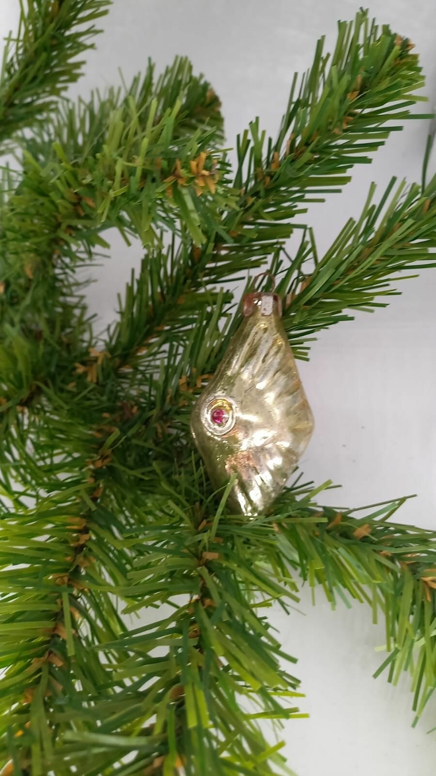 Елочная подвесная игрушка Фонарь, стекло, винтаж, СССР