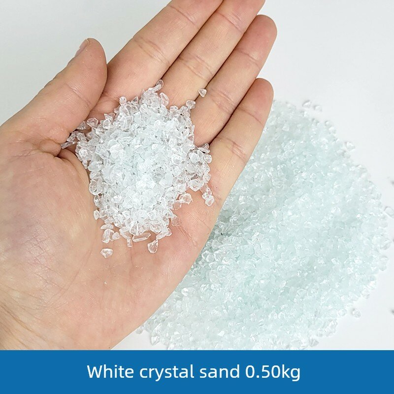 Прозрачный белый кристаллический песок для аквариума, упаковка 500 г, декоративный гравий