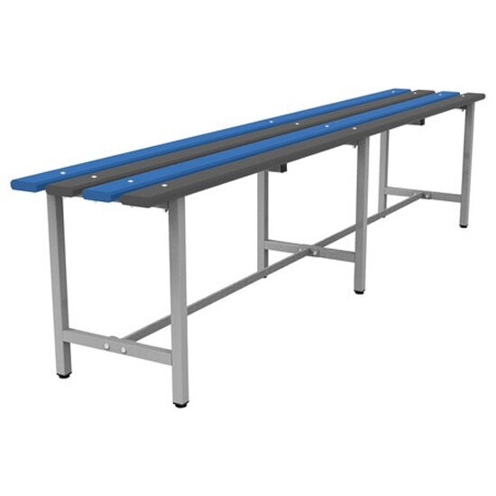 Скамья Титан Мета пластиковая влагостойкая на металлокаркасе "СТ 4П", 2000х350х460 мм, каркас металлический серый, сиденье пластик