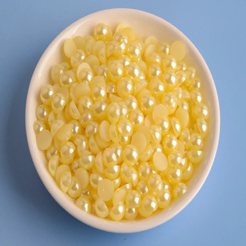 Многоцветные акриловые бусины ABS 7/8/10/12/14 мм с имитацией полужемчуга 7mm 2000pcs, Jonquil