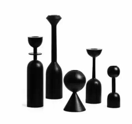 Деревянные подсвечники Floriddle Decor черные