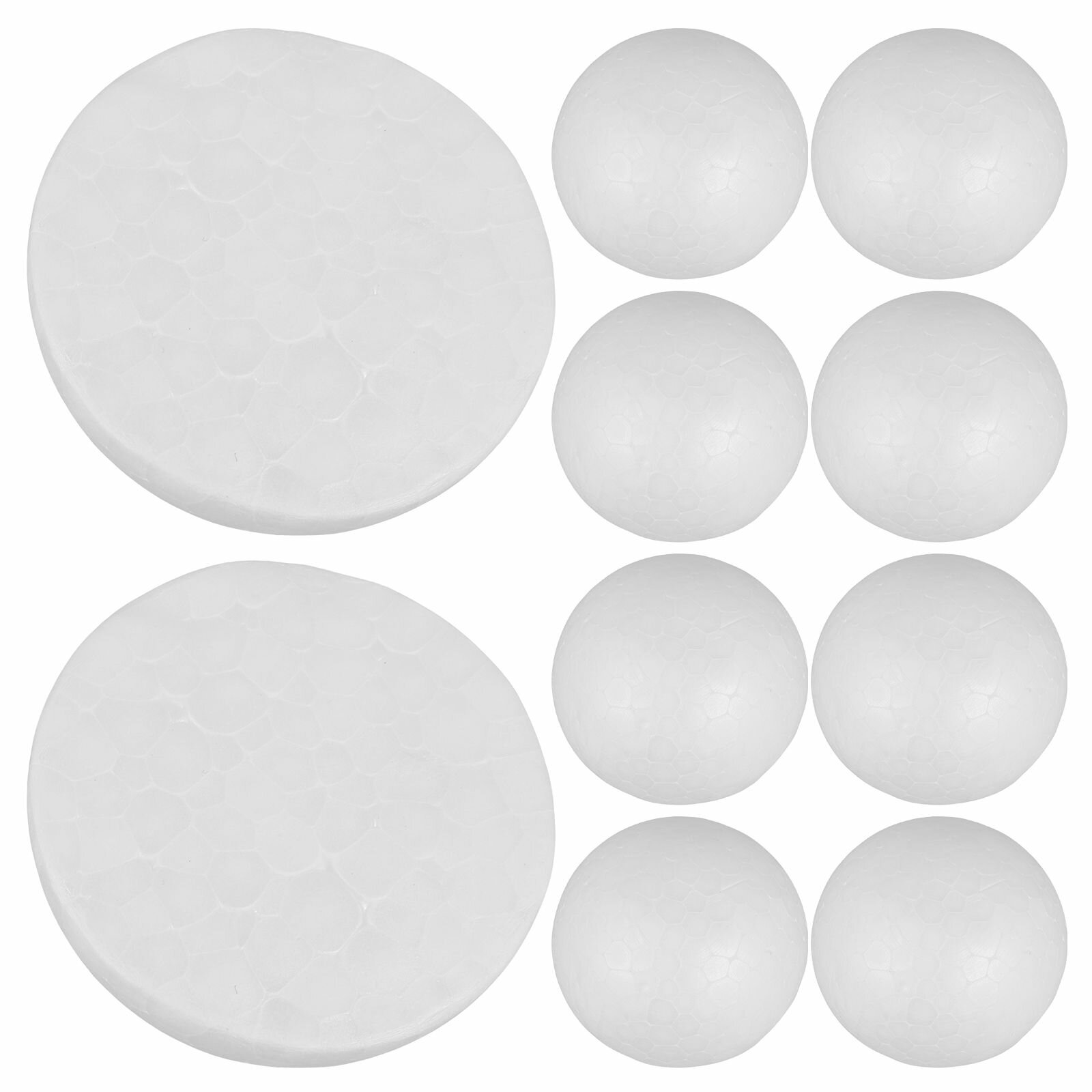 Полистироловые полусферы 22 шт — белые пенопластовые заготовки для поделок, декора и творческих мастер-классов