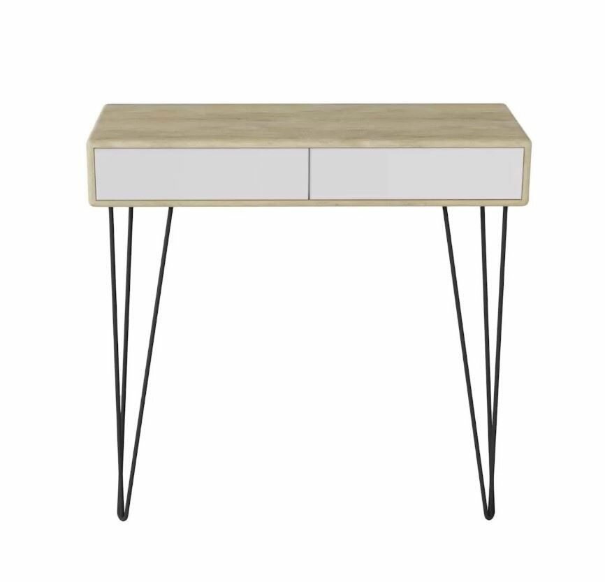 Консоль Телфорд Red Black дуб, дерево и металл, прямоугольная столешница