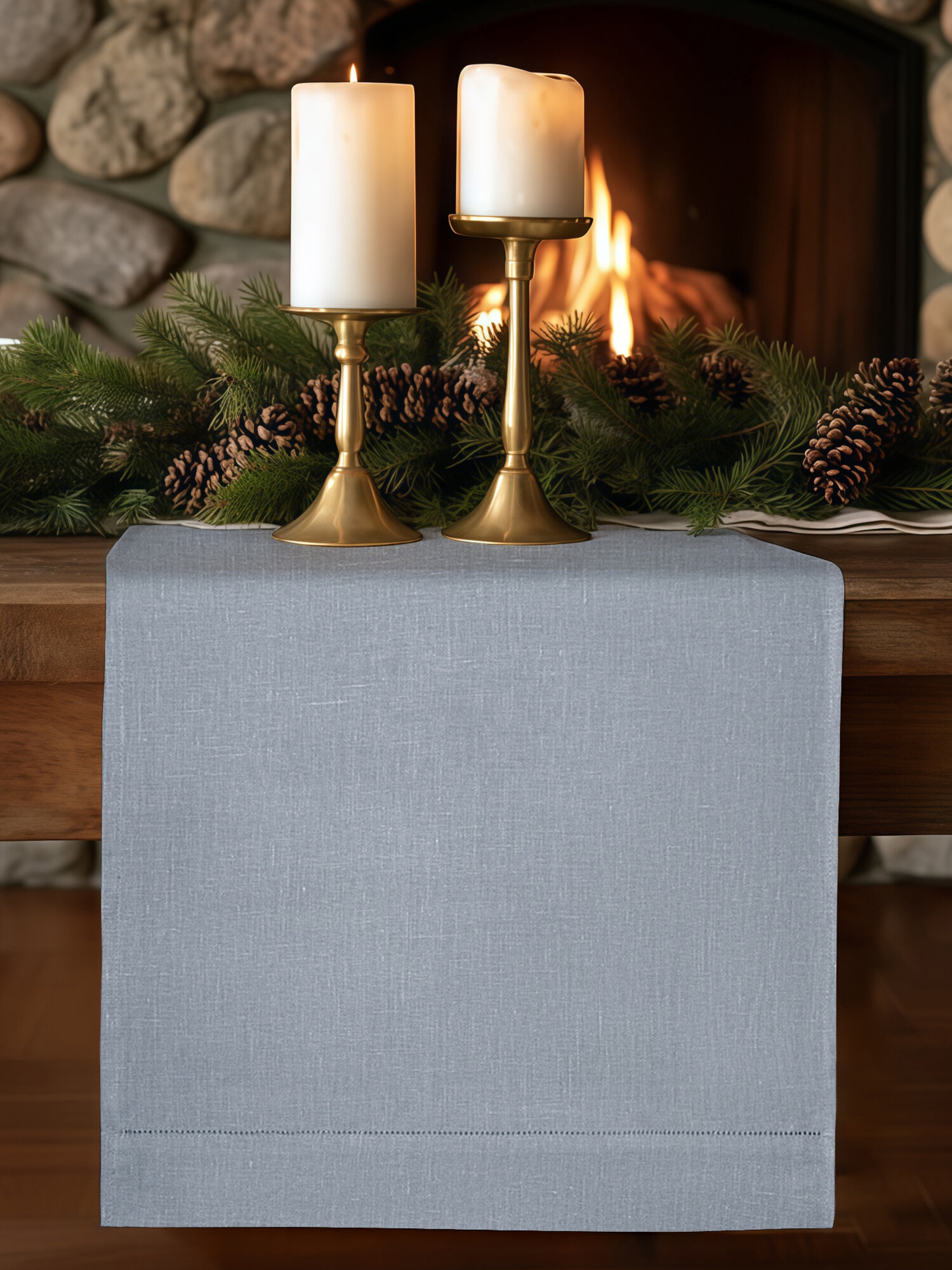 Дорожка на стол BELLEHOME "Silver", 40х160, 50% лен 50% хлопок