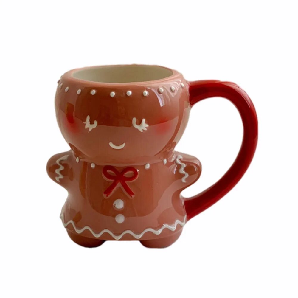 Кружка "Пряничный человечек", 1 шт, фарфор, для кофе, многоразовая, дизайн B