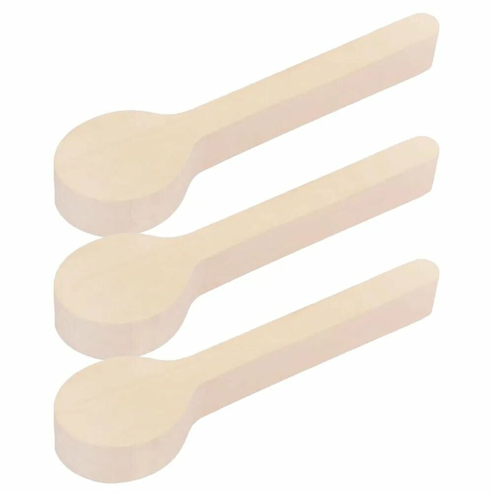 Набор из 3 незаконченных деревянных ложек из липы для творчества и повседневного использования