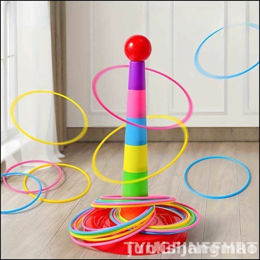 Детский кольцеброс с башней и 12 кольцами
