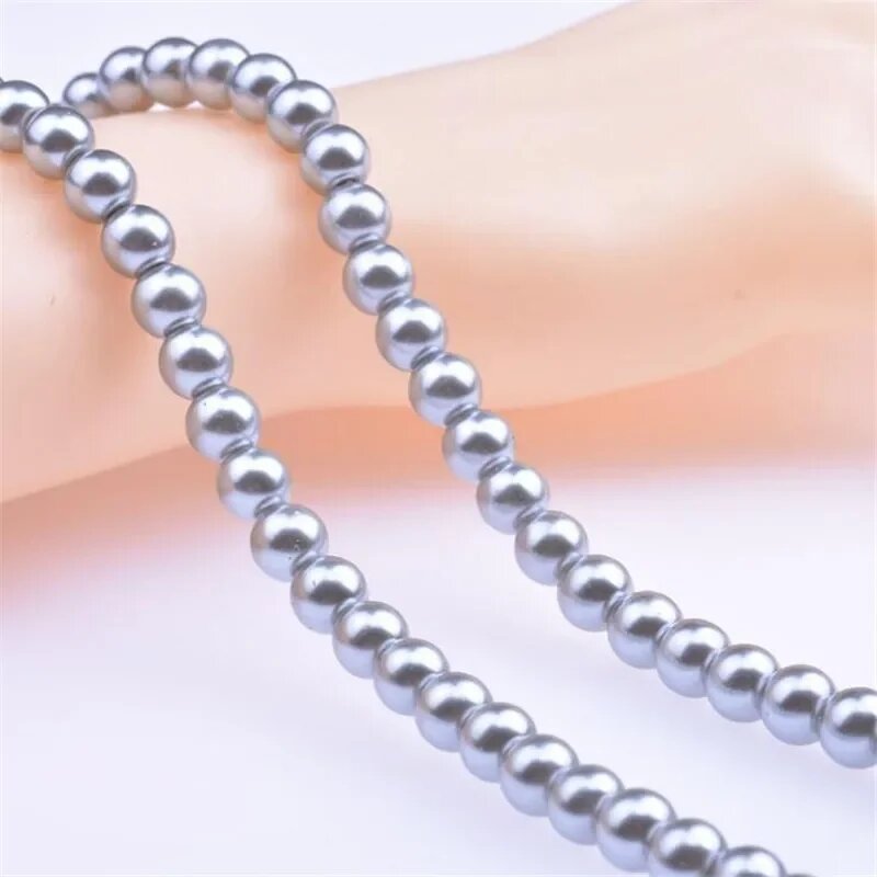 Жемчужные бусины HUANHUAN JEWELRY шампань 4-14 мм Серебряный, 8mm 50pcs 1strands, NO22