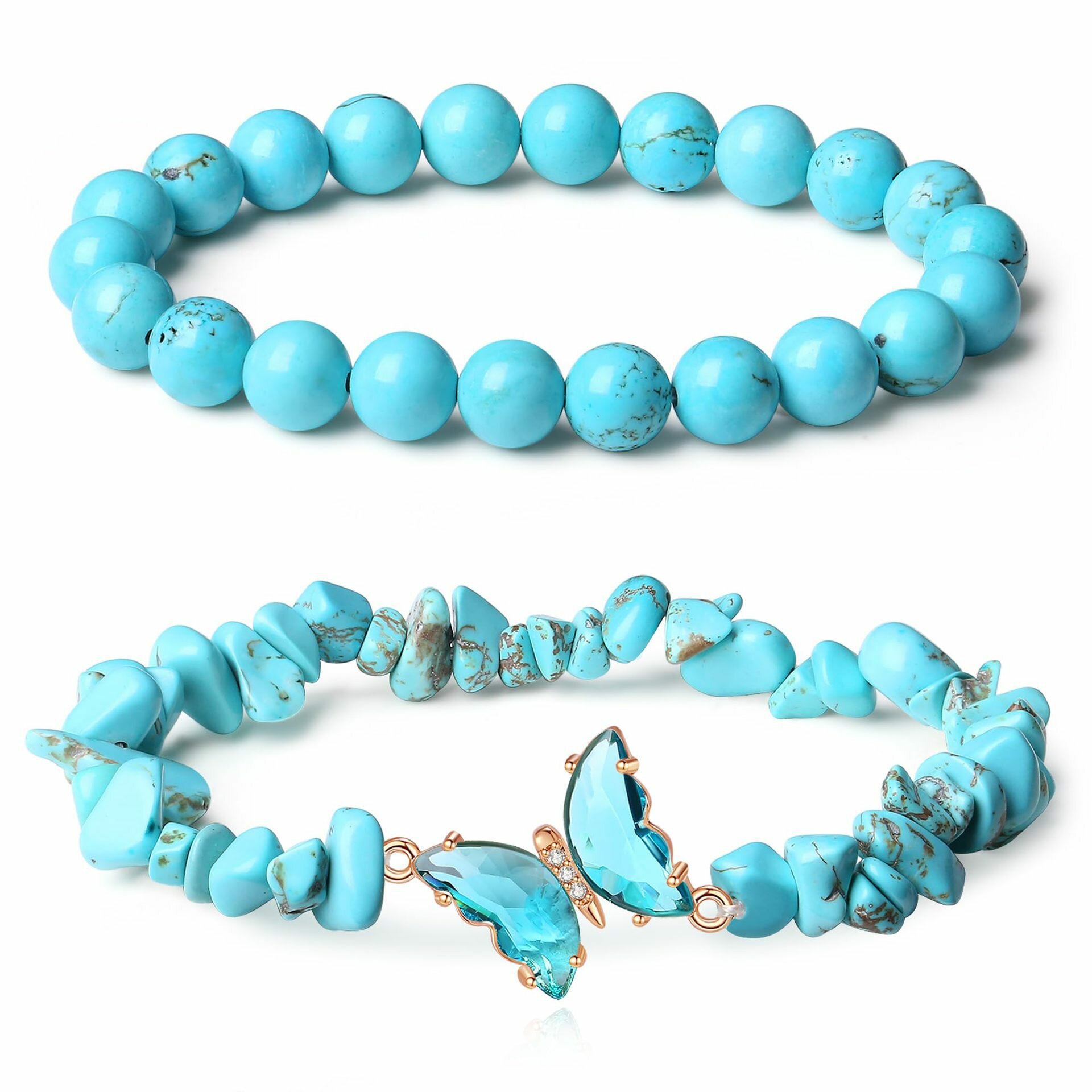 YMНабор браслетов Камень 5*8мм Бабочка Агат Аметист Удача