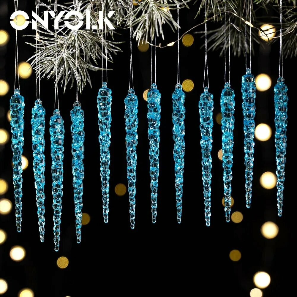 ONYOLK Елочные украшения 15 см Звезда синий 12 шт.