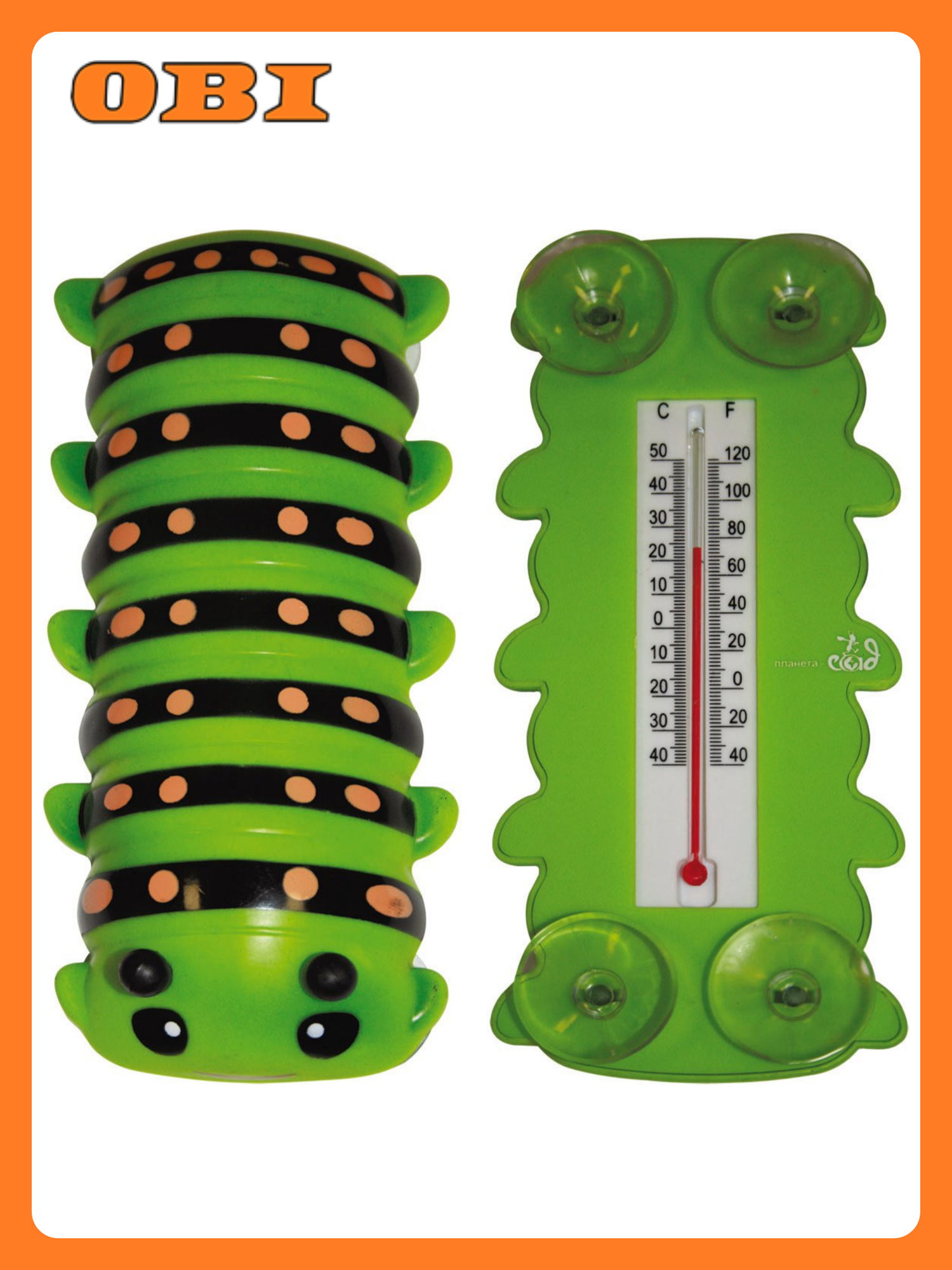 Термометр PlanetGarden оконный "Гусеница"