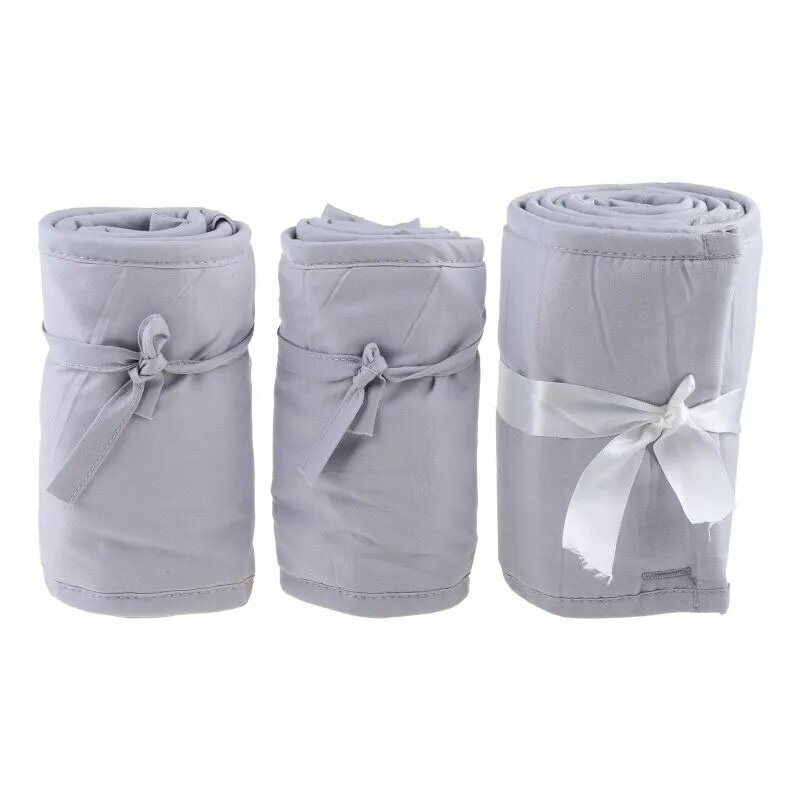 3 шт. Защитный чехол на бортик детской кроватки, Серый