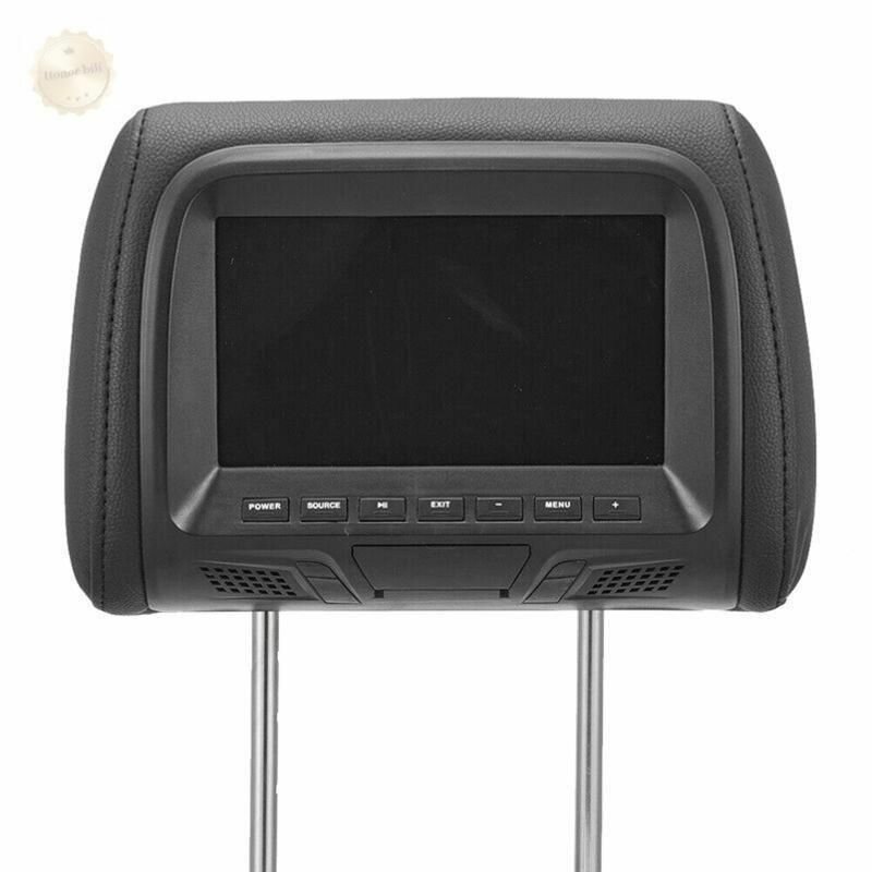 Универсальный 7-дюймовый автомобильный монитор на подголовнике с экраном для заднего сиденья, развлекательный мультимедийный проигрыватель для AV USB SD MP4 MP5 FM, черный
