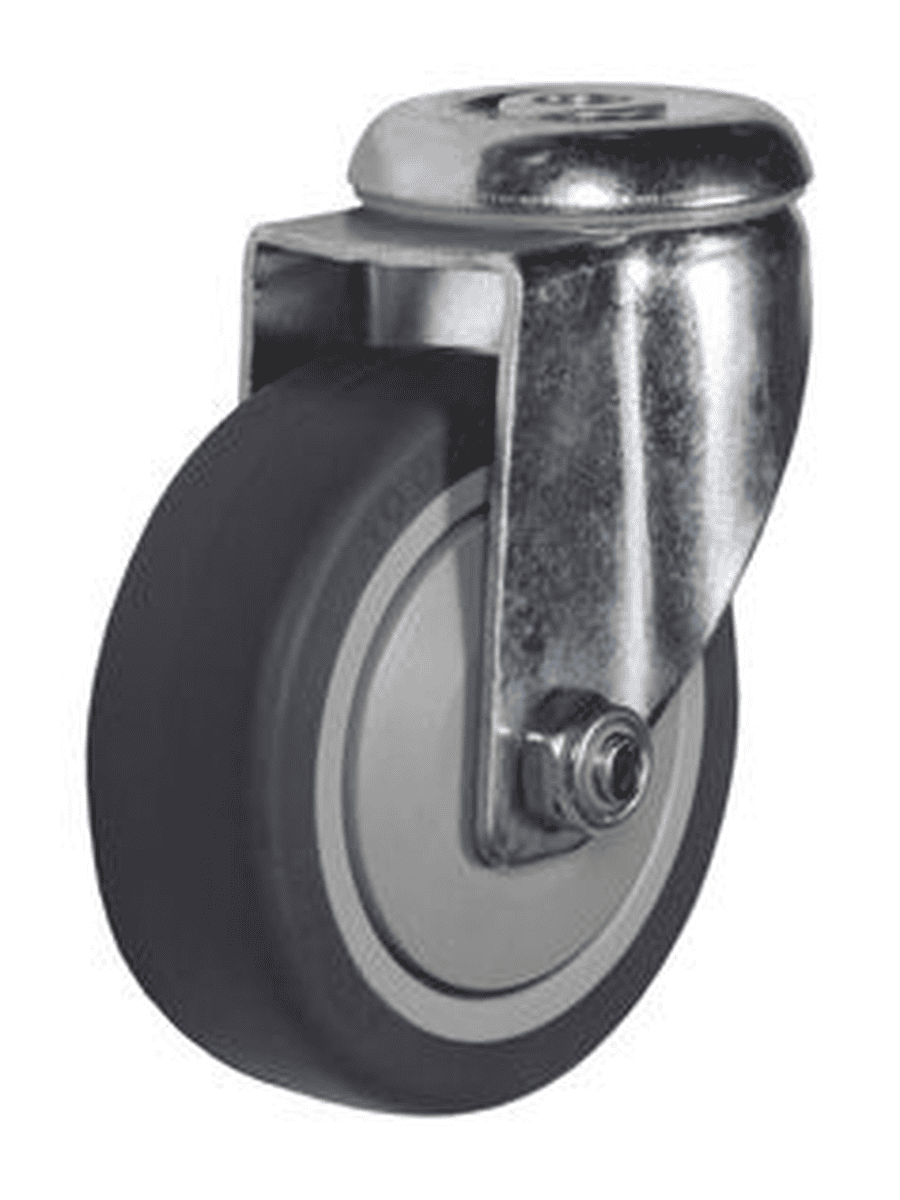 Ролик термопластичный серая резина ZipFit SCHG100TPRD под болт d100-120кг