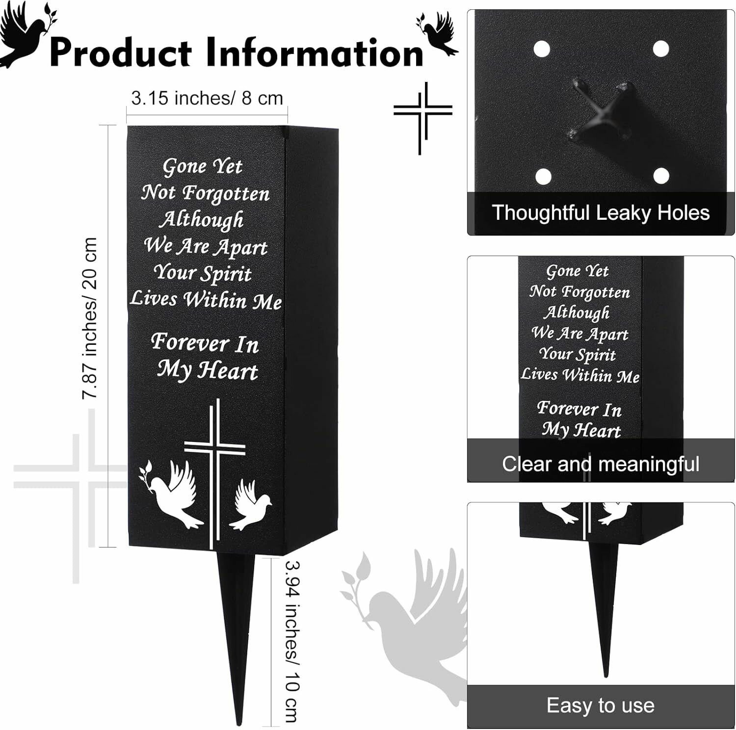 Вазон для цветов 20*8cm пластиковый на кладбище, вазы для цветов уличные большие черные