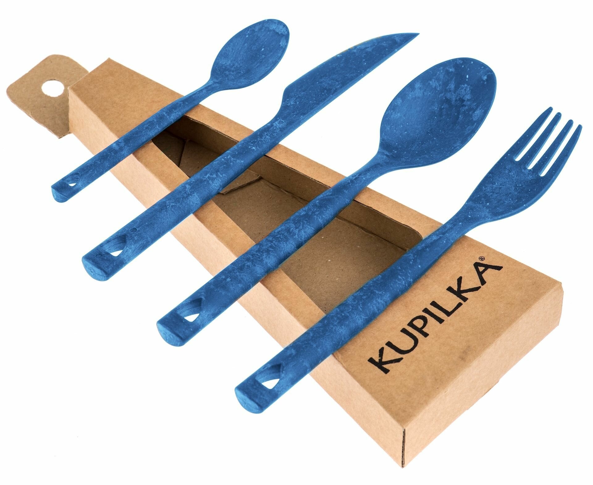 Финский набор столовых приборов Kupilka Cutlery Set Craft Box, цвет: Blueberry