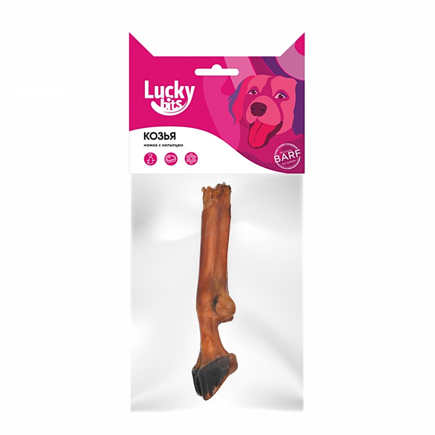 Lucky bits Козья ножка с копытцем лакомство для собак всех пород 100г