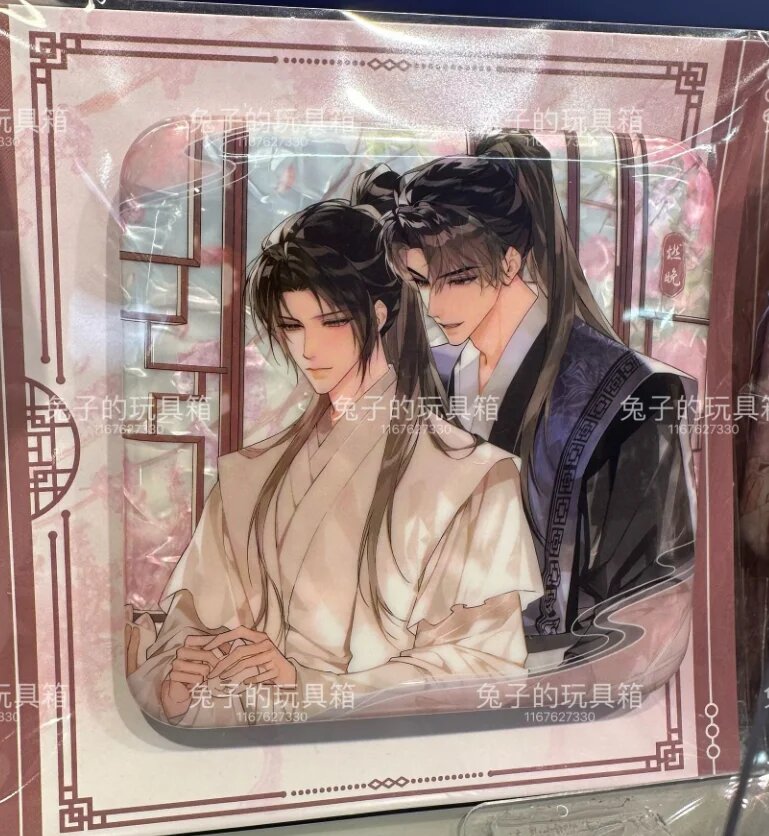 Акриловая фигурка Хаски и его белый кот Шизун badge E