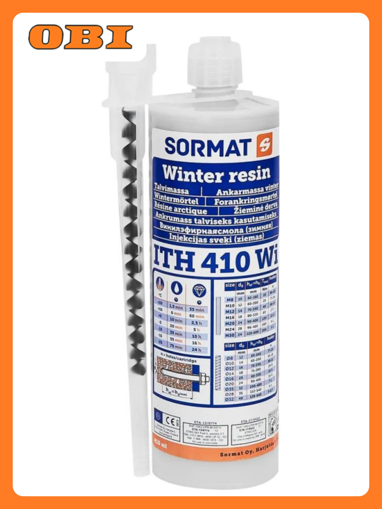 Химический анкер SORMAT ITH 410 Wi, для низких температур, 300мл