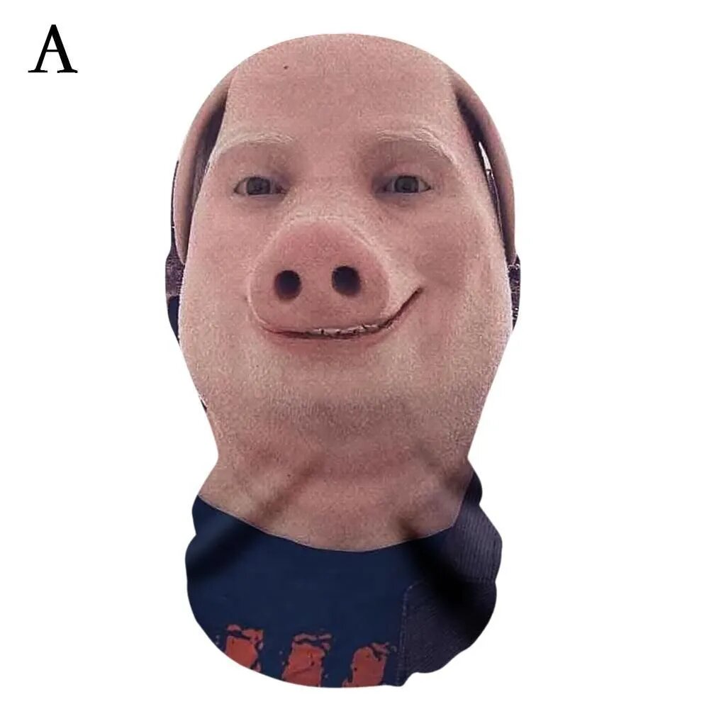 Карнавальная тканевая маска на лицо свинья