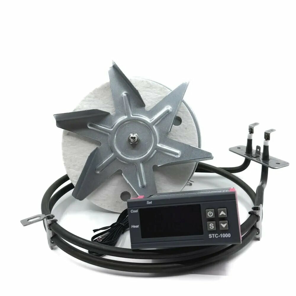 ТЭН 2,0 кВт+Мотор L штока 22 мм+Терморегулятор STC-1000. Конвекция коптильни