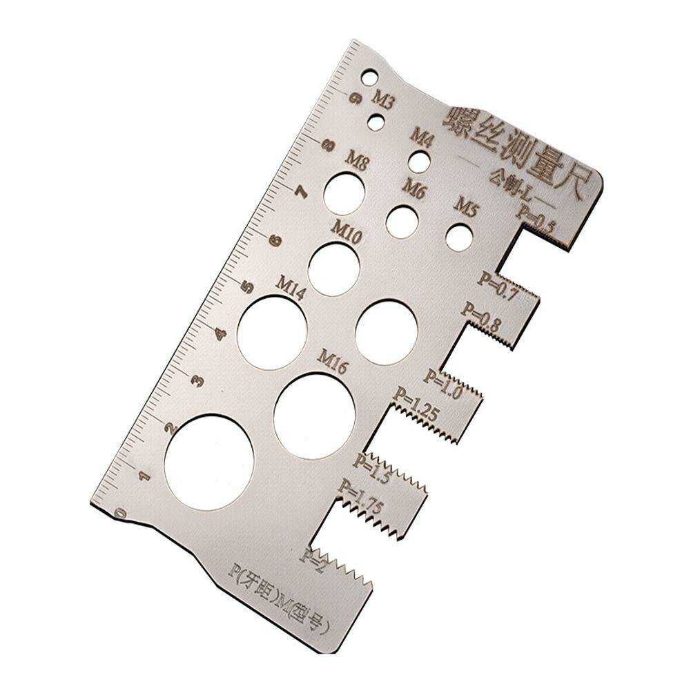 Инструмент для измерения резьбы винтов и болтов, шаблон метрический, нержавеющая сталь 304, антискользящий дизайн