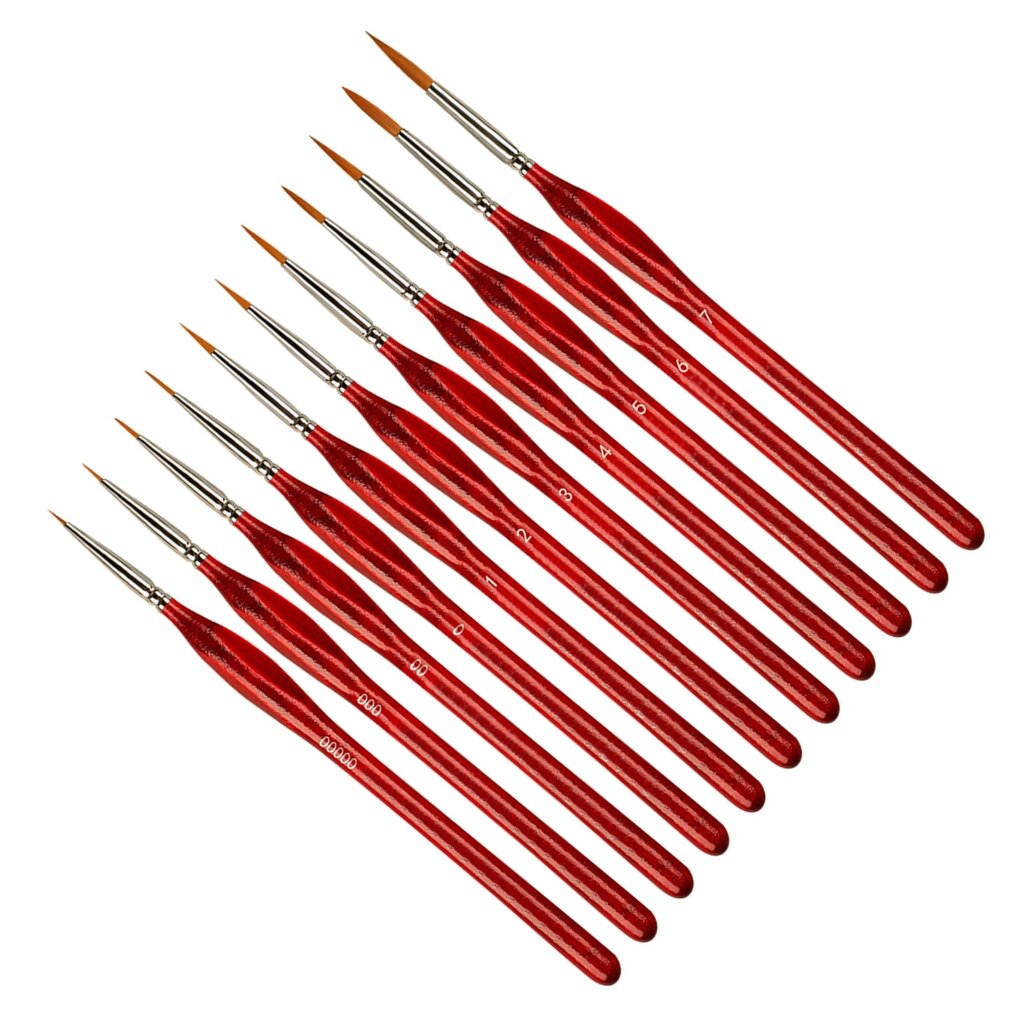 Набор Кистей Artist Liner Из 11 Частей Для Акварельной Масляной Акриловой Живописи С Несколькими Размерами Наконечников И Портативным Футляром