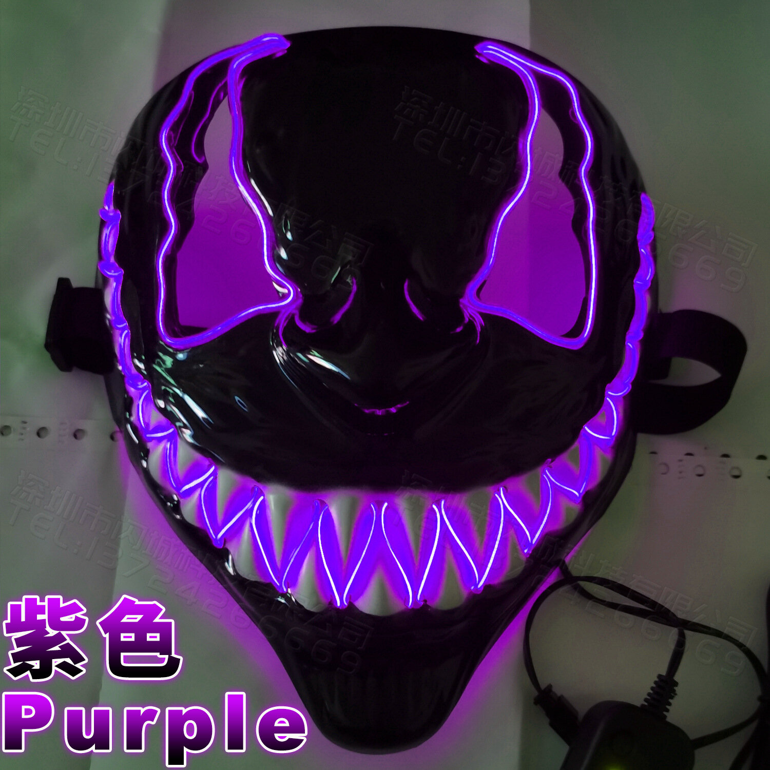 Маска ужасов на Хэллоуин с эффектом свечения яда, забавная полнолицевая маска-реквизит, маска со светодиодной подсветкой в стиле кинофильма.
