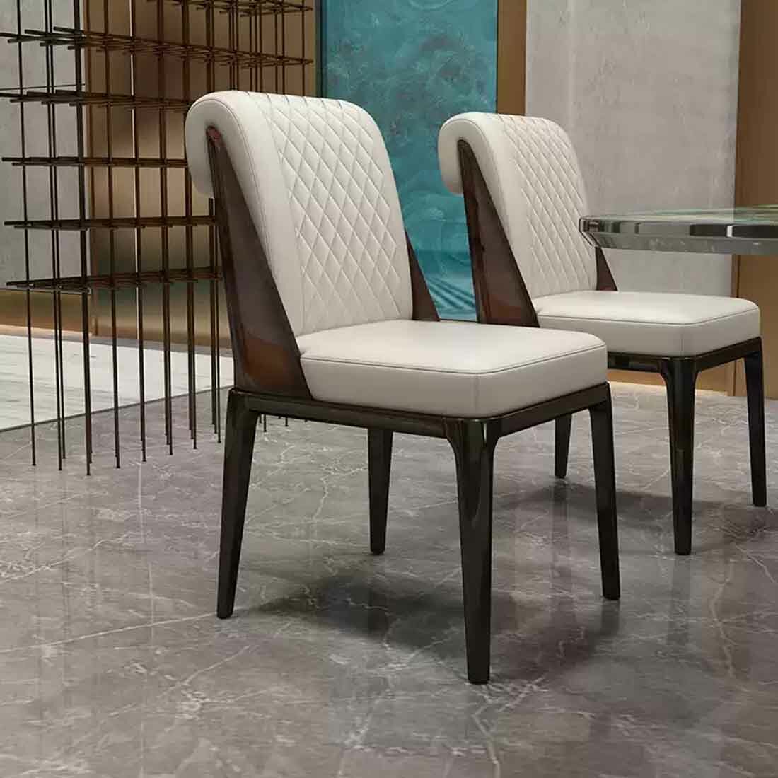 Дизайнерский кожаный стул с мягким сиденьем Carmen, белый (без подлокотников)